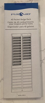 Pyramid Timetrax Badge Rack 500-4 Badge Rack 40 Pocket White Wall Mount ...