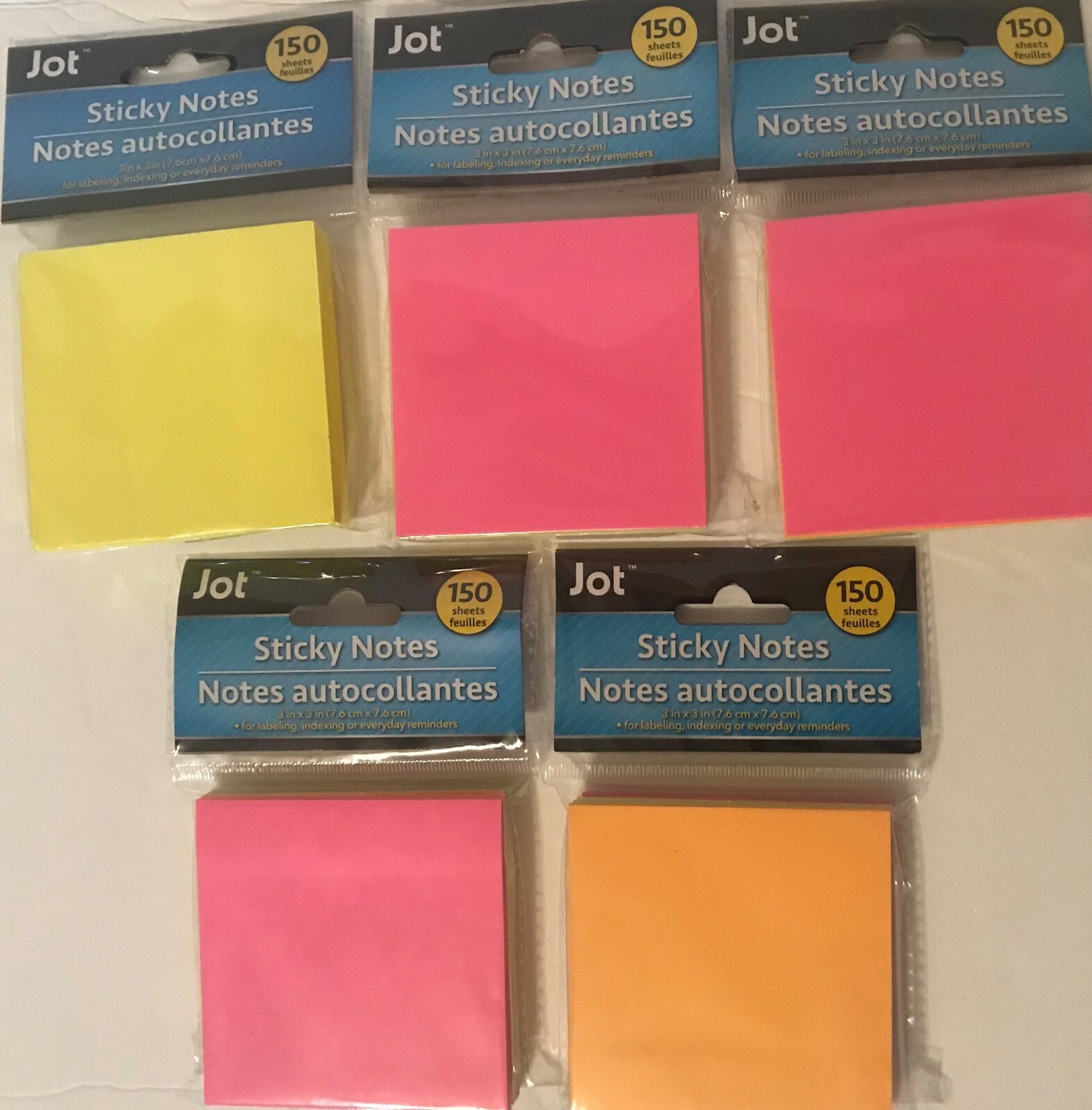 JOT Sticky Notes 150 sheets- Lot of 5 | eBay