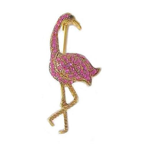 Pink Flamingo Pin with Rhinestones - Goldtone - P3223G | eBay