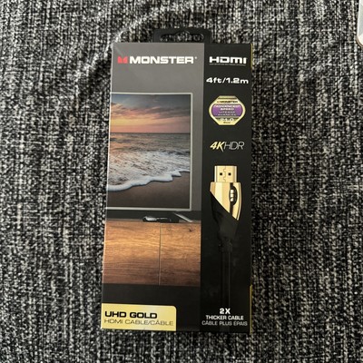 Monster HDMI High Speed 4K HDR UHD Gold 4ft Foot Cable New Advanced ...