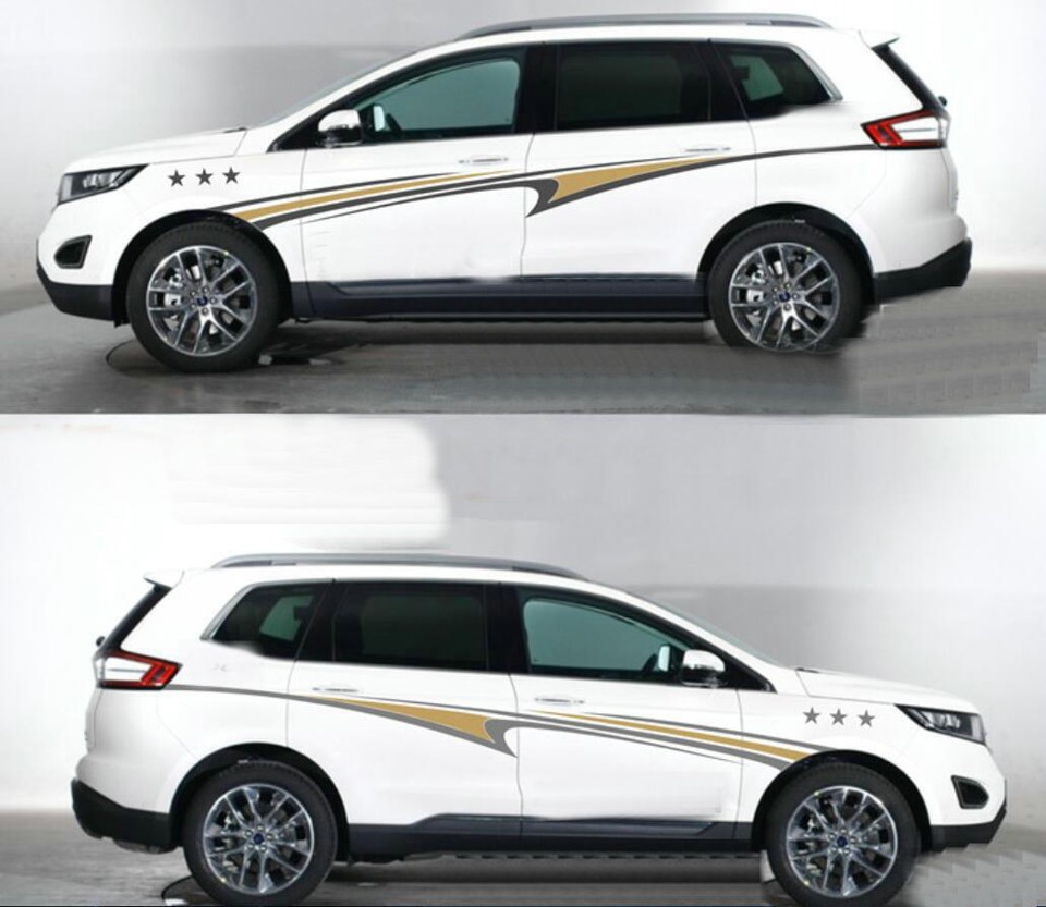 2 PCS Graphics Waist Line Car Sticker For Ford Edge Side Door Decal ...