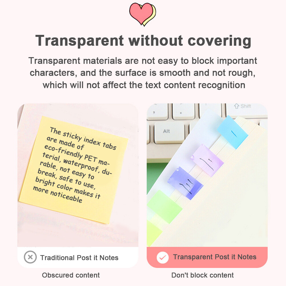 1400pcs Sticky Page Marker With Ruler Stationery Self Strips Index Tabs ...