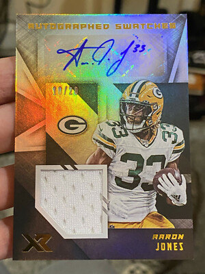 2020 Panini XR Aaron Jones Autograph Swatches 10/20 NFL Patch Auto ...
