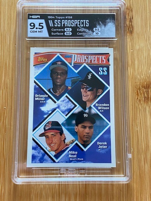 1994 Topps #158 SS Prospects Derek Jeter Rookie card - Graded by HGA 9. ...