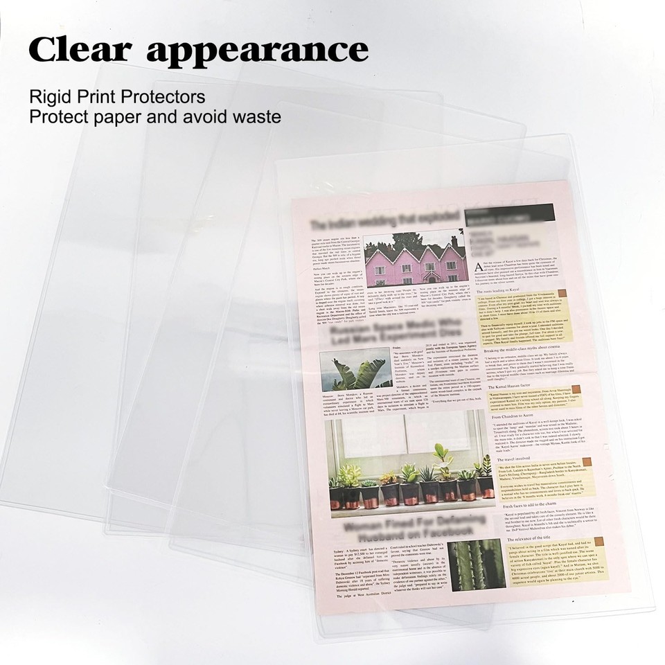 11 x 17 Hard Plastic Sheet Protectors Menu Rigid Print Protectors Clear ...