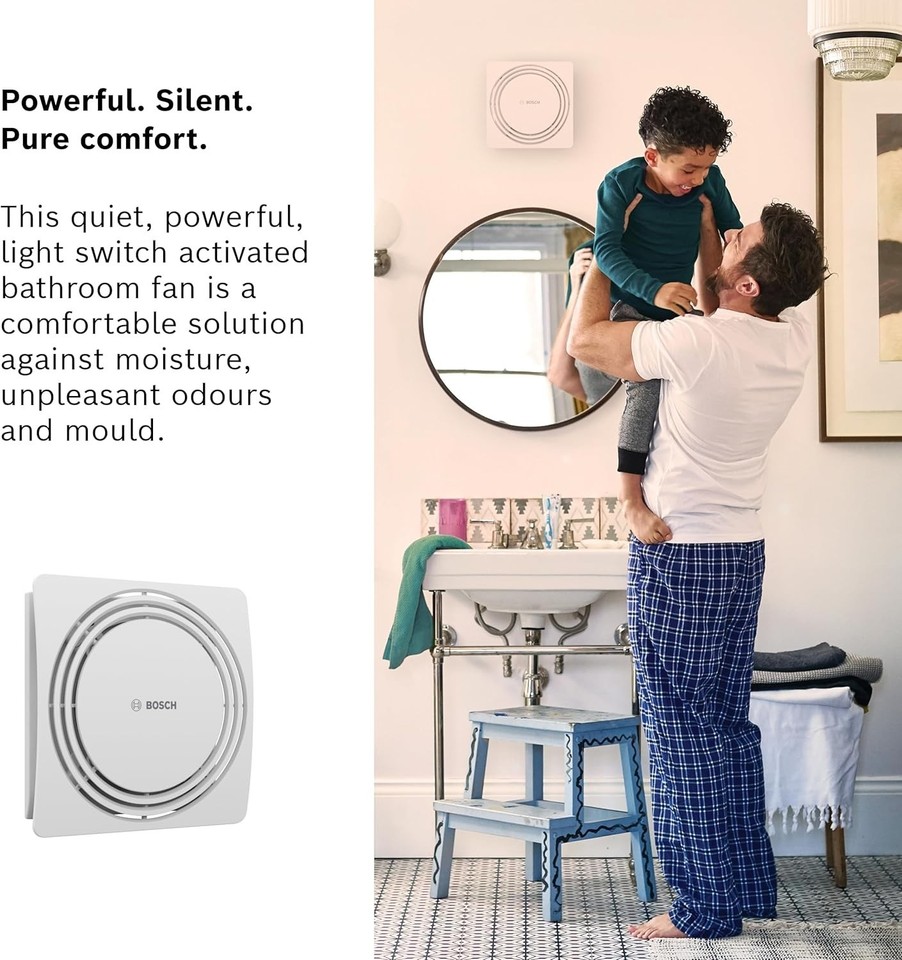 Bosch Silent Bathroom Extractor Fan 1900 - For Ventilation in Bathroom ...