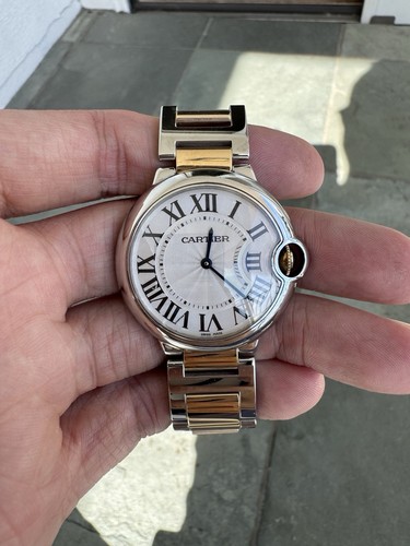 Cartier Ballon Blue 18k & Stainless Watch 3005 Medium W69008Z3 Box 36mm ...