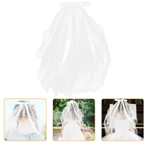 Girl First Communion Veils Two Layers Flower Girls Wedding Veil Baptism ...