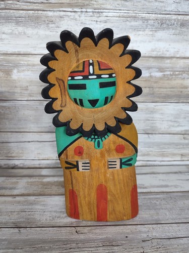 Hopi Hand Carved Kachina Doll Gene Dawahoya Sun Face Katsina Vintage | eBay