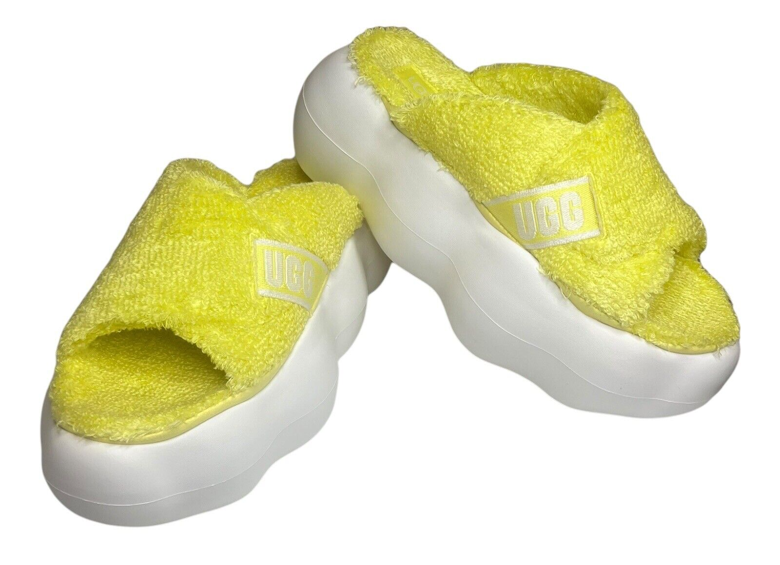 UGG Sugarcloud Women's Slide Sunny Yellow Platform Sandals Size 9 | eBay