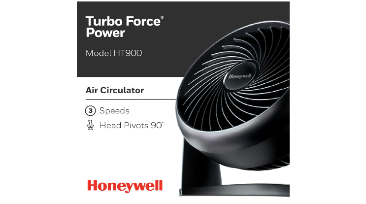 Air Circulator Turbo Force Fan Head Pivoting Quiet Office Home Cooling ...