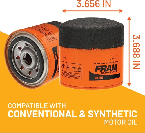 FRAM Extra Guard PH16, 10K Mile Change Automotive Replacement Interval ...