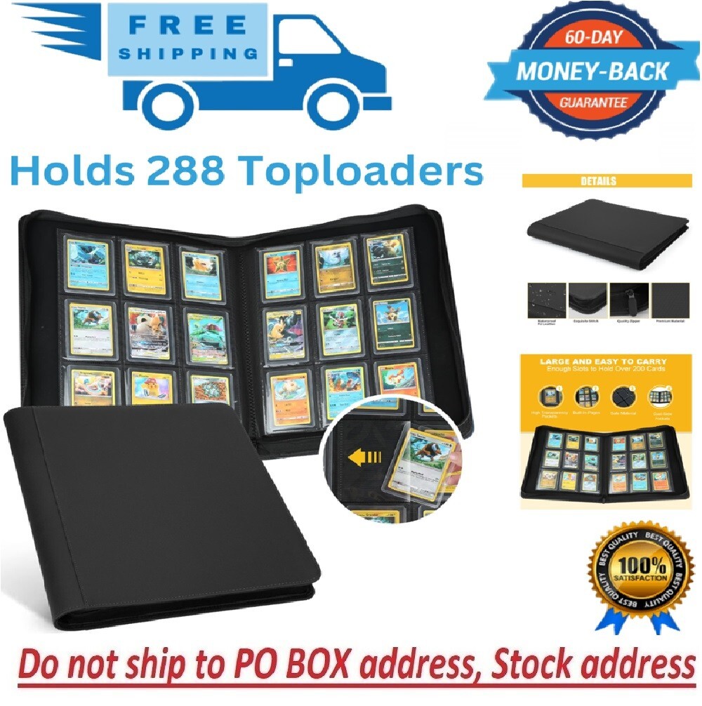Toploader Binder Holds 288 Toploaders 9 Pocket Top Loader Binders for 3 ...