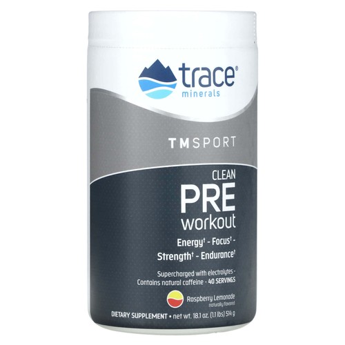 2 X Trace Minerals , TM Sport, Clean Pre Workout, Raspberry Lemonade, 1 ...