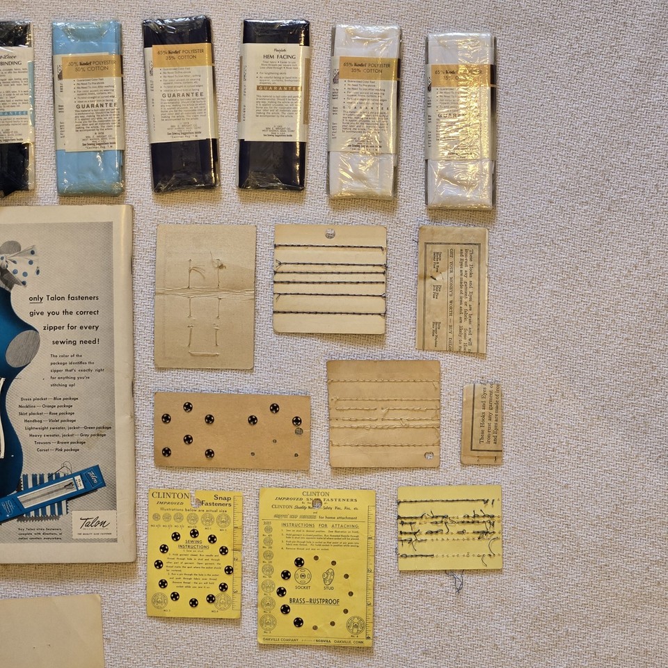 Antique Vintage Lot Sewing Notions Supplies Superior DeLong Clinton ...