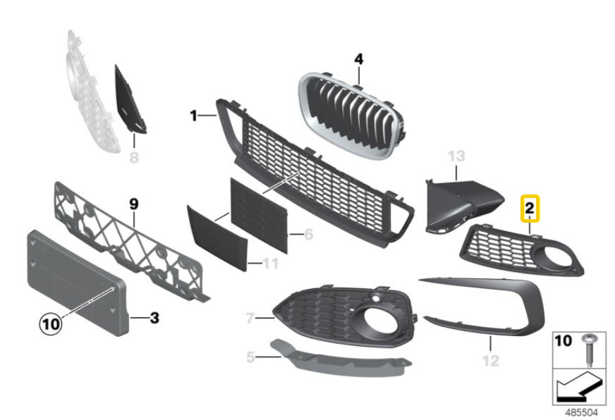 New Genuine BMW 135M F20 F21 Front M Sport Bumper Lower Right Grill ...