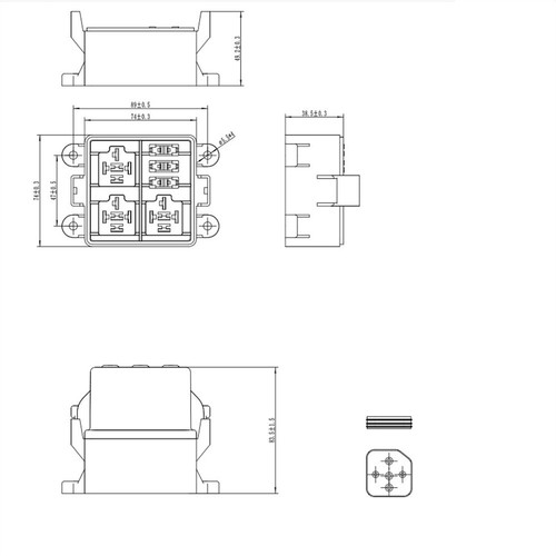 12V 3-Way Fuse Relay Box with 4-Pin 40A Relays & Fuses For Car Truck ...