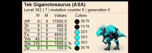 Ark ASA Xbox/PC/PS PVE Tron Tek Giga Giganotosaurus Top melee Lvl 362 ...