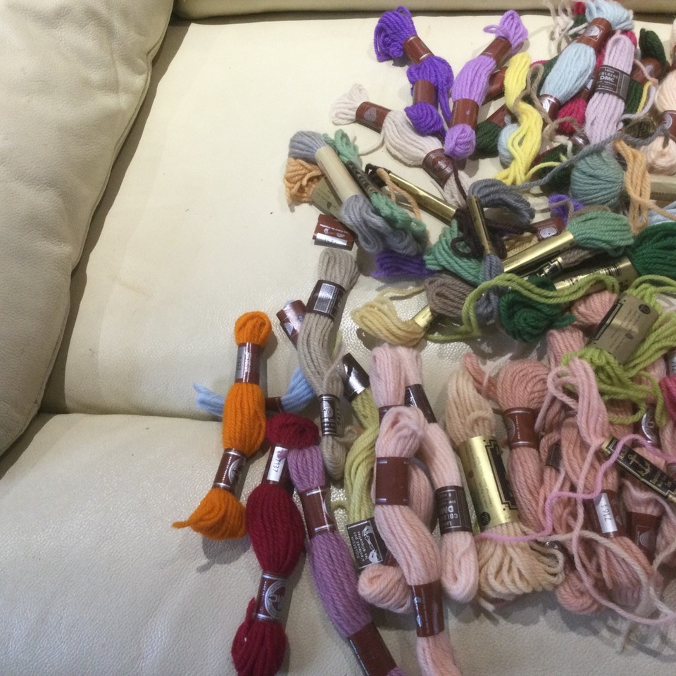 63 Anchor & DMC Wool Bundle Tapestry Job Lot Various Colours and Load ...