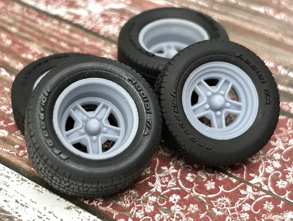 1/24 Scale: 15-inch “Kelsey-Hayes Kelstar” Resin Wheels W/ Wide Rear ...