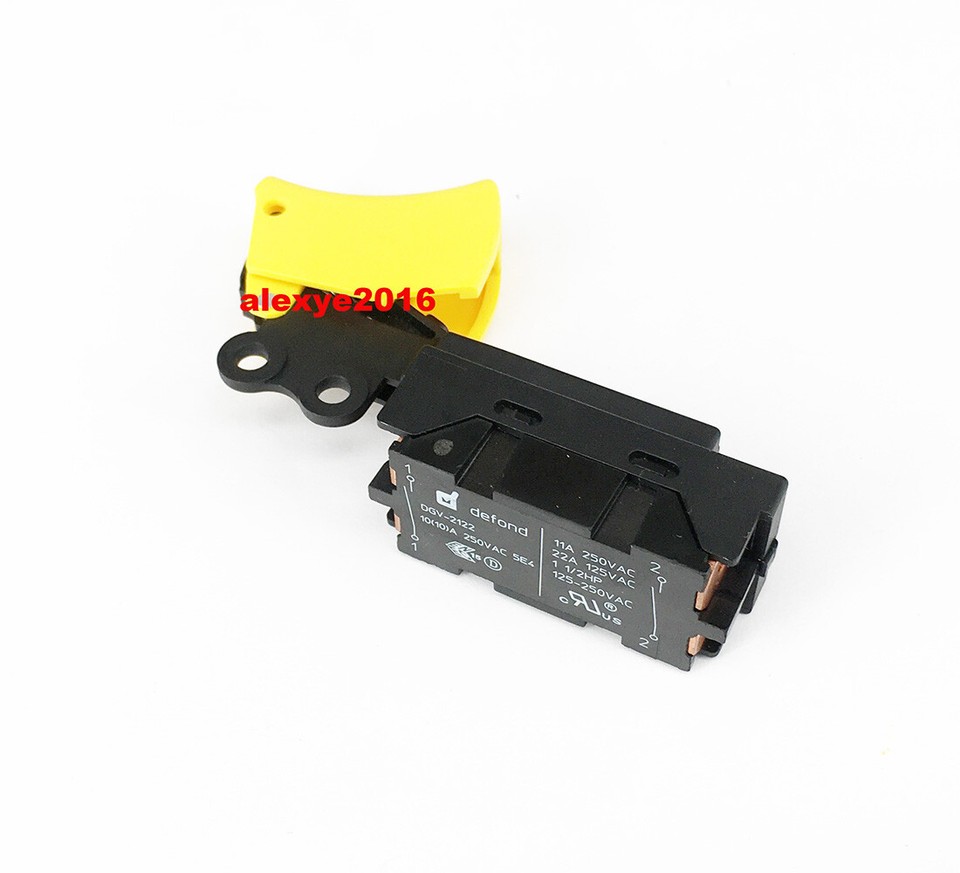 Defond DGV-2122 Yellow Button Trigger Switch 125-250VAC 4 Wire's Holes ...