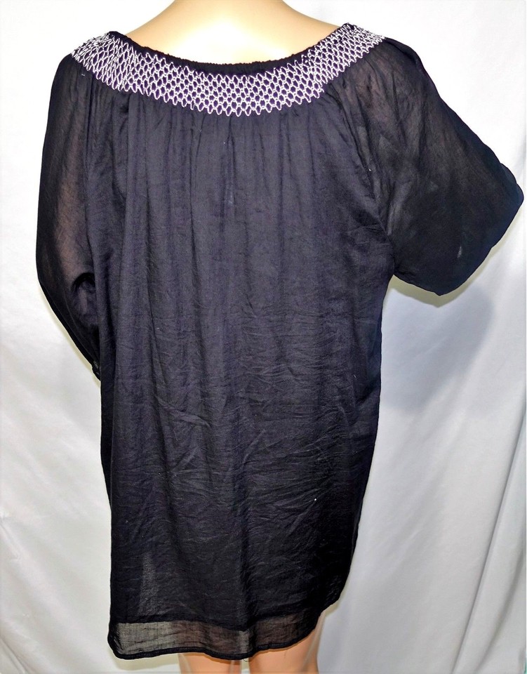 Unique Spectrum Women Plus Size 1x 2x Black Boho Gypsy Lined Cotton ...