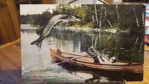 Circa 1911 Postcard EXAGGERATION PHOTO, Fishing in Villard, Minnesota ...