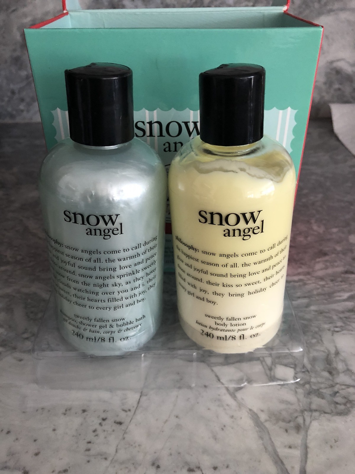 New In Box PHILOSOPHY Snow Angel Body Lotion & 3 - in - 1 Shower Gel 8 ...