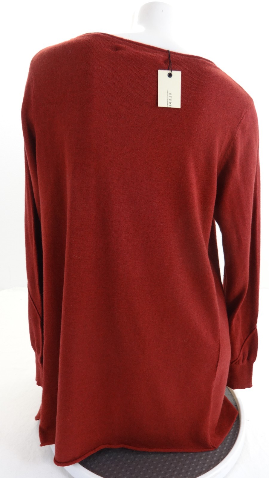 NWT STUDIO M WOMENS GARNET RED COTTON BLEND DRAPEY SWEATER SIZE L ...
