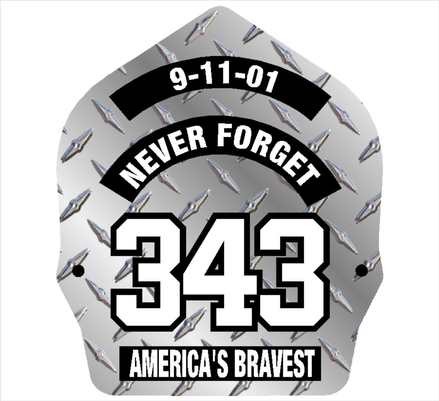 Firefighter Decal -9/11 Never Forget 343 Diamond Plate- Various Sizes ...
