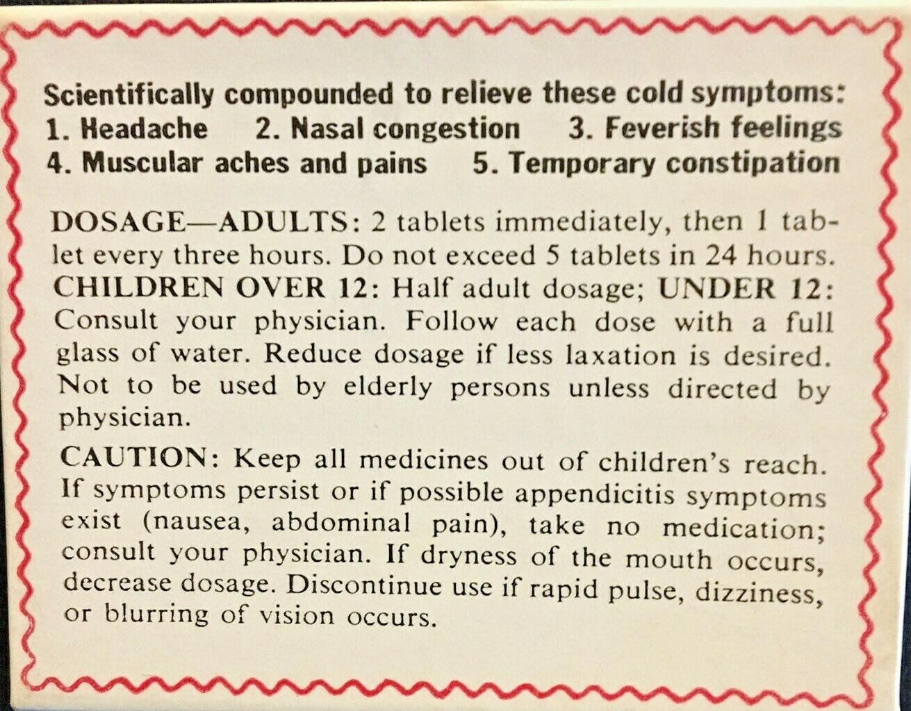 1940's Groves COLD Tablet's Box.- St. Louis, 24 MO. " Vintage Drug ...