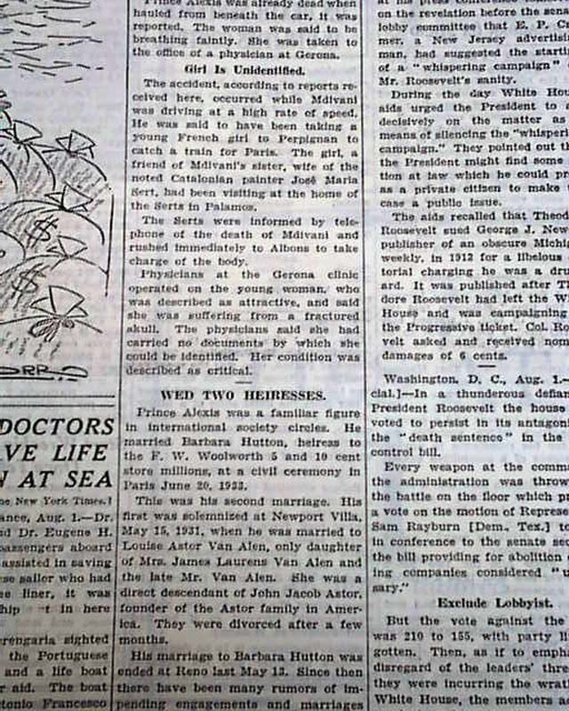 Georgian PRINCE ALEXIS MDIVANI Barbara Hutton Husband KILLED 1935 Old ...