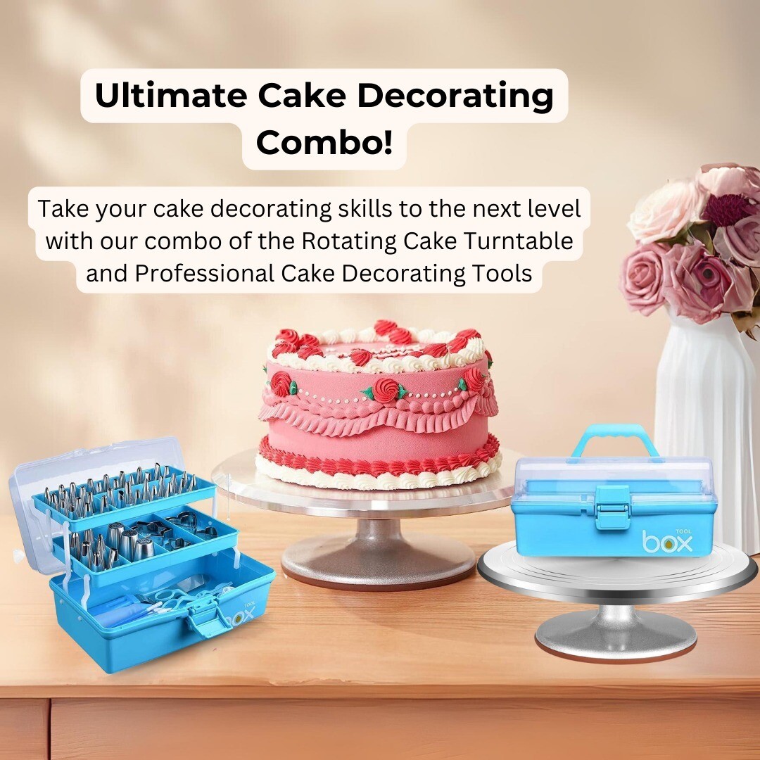 Cake Stand with Non-Slipping Bottom &Cake Decorating ToolCombo Pack ...