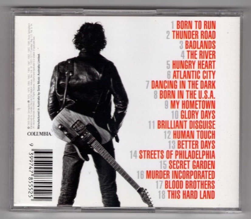 Bruce Springsteen - Greatest hits CD Picture disc 18 tracks- 1995 Sony ...