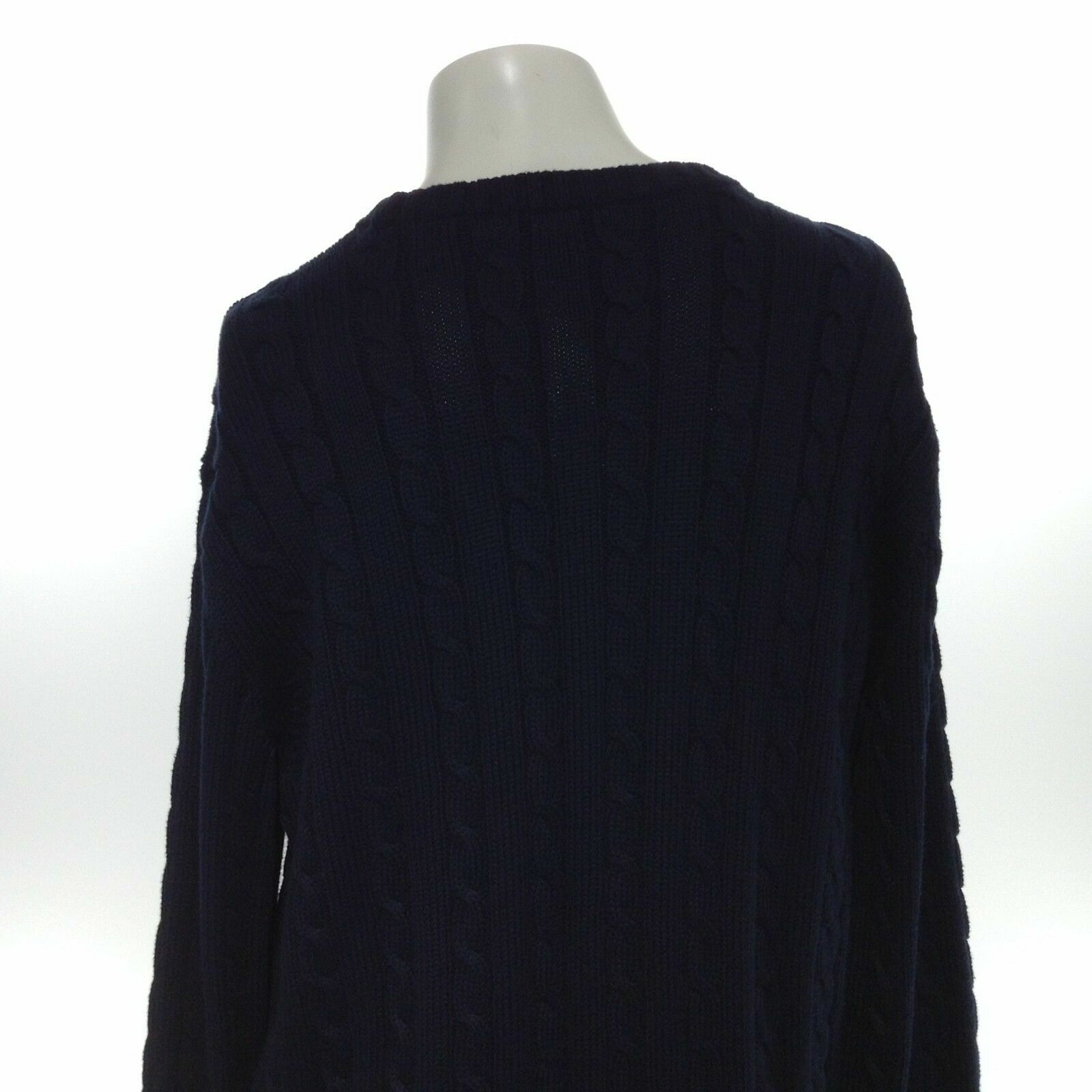 CHAPS Men's Large Cotton Navy Blue Ribbed Long Sleeve Knit Crew Neck ...