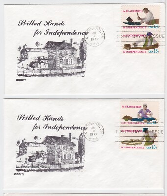 TurtlesTradingPost- Skilled Hands July 4 1977 #1717-1720 FDC- ODDITY ...