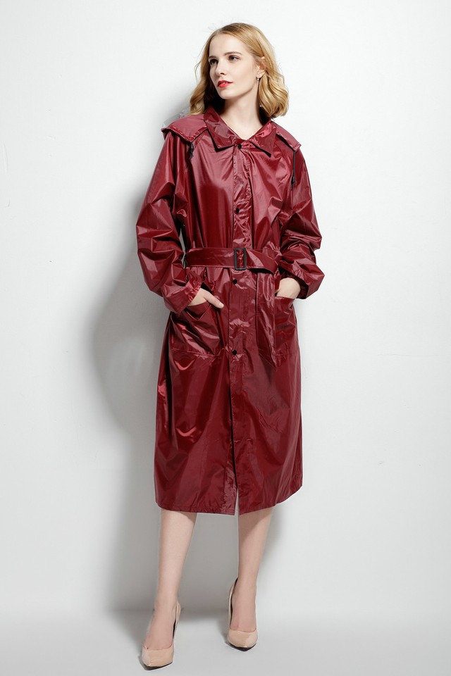 Red Beautiful EVA Women’s Raincoat Waterproof Outdoors Jacket Long ...