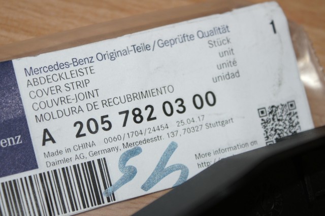 NEU MERCEDES-BENZ C W205 LINKS SCHIEBER DACHABDECKUNG A2057820300 ...