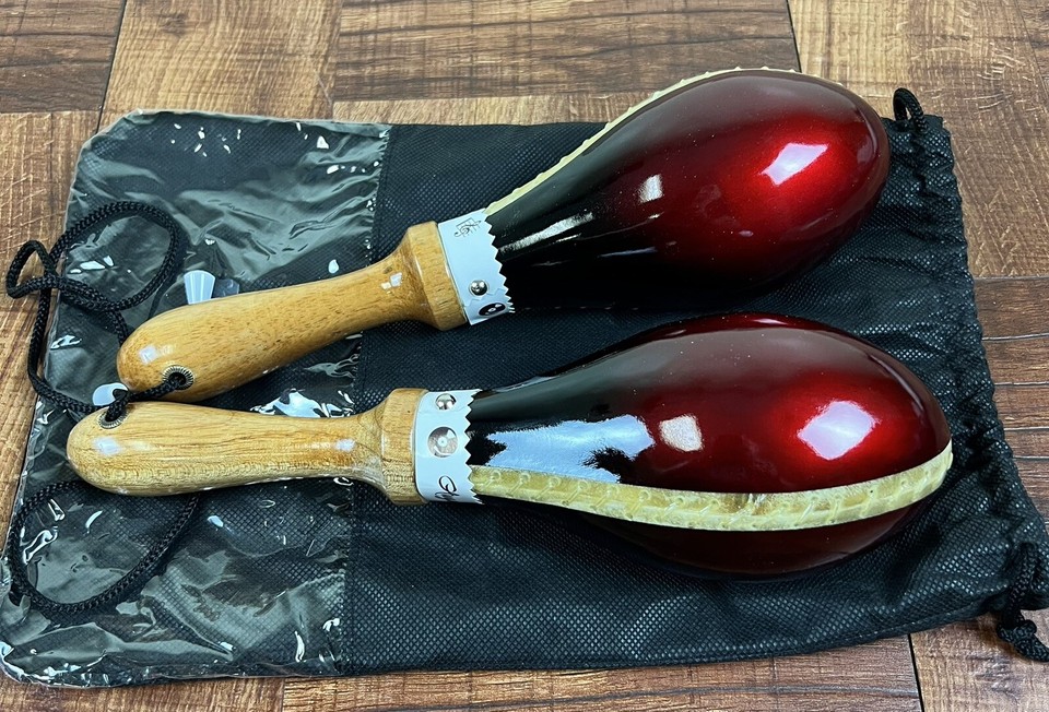 Maracas Leather, Professional, Painted Cherry Red Fade To Black Design ...