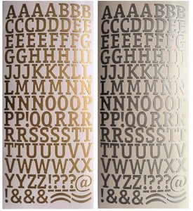 MEDIUM LETTERS Peel Off Stickers 15mm Alphabet Card Making Gold or ...