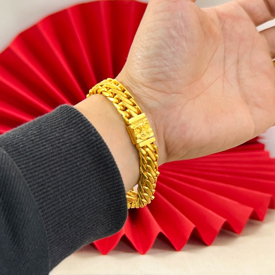 Men's Lion Dance 22K 23K 24K THAI BAHT YELLOW GOLD GP Bracelet | eBay