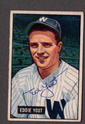 Eddie Yost 1951 Bowman authentic autographed card Wasington Senators | eBay
