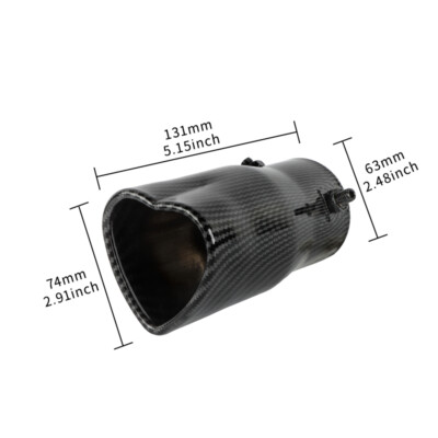 Carbon Fiber Look Heart Shape Car Exhaust Muffler Tip Pipe 63mm 2.5 ...