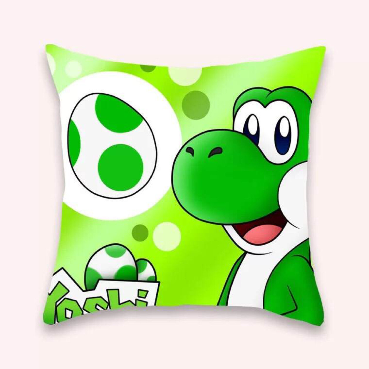 YOSHI SUPER MARIO Cushion Cover 45 X 45cm RETRO game pillow NEW kids ...