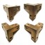 4x Industrial Antique Style Solid Brass Box Chest Corner Bracket, Brace ...