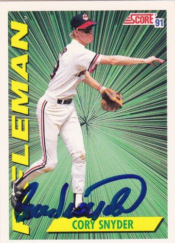 CORY SNYDER CLEVELAND INDIANS SIGNED CARD BLUE JAYS GIANTS DODGERS ...