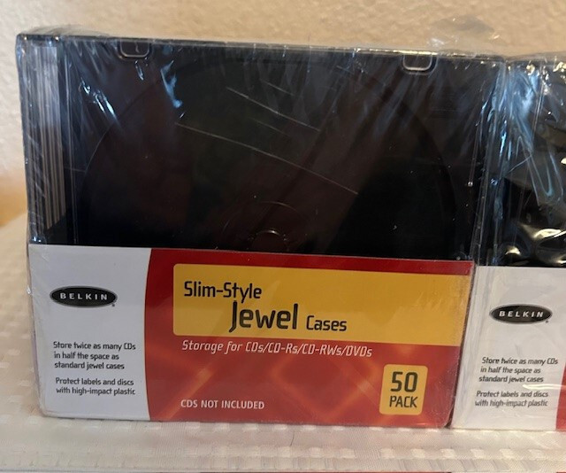 Belkin Slim Style Jewel Cases For CDs CD-Rs CD-RWs DVDs New Open ...