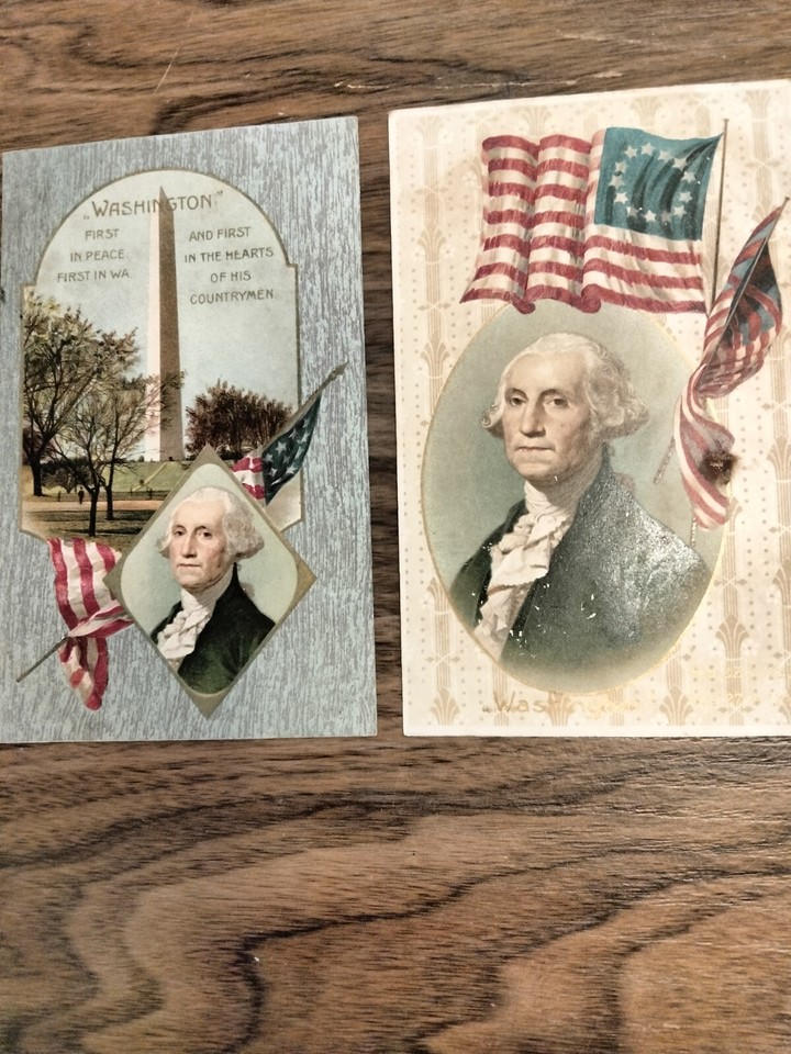 Vintage Lot of 2 Early 1900's George Washington Post Cards Dated 1909 ...
