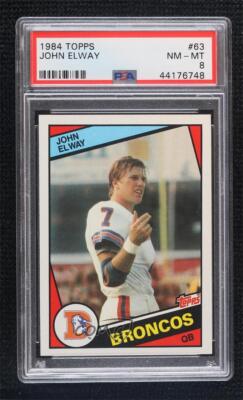 1984 Topps John Elway #63 PSA 8 Rookie RC HOF | eBay
