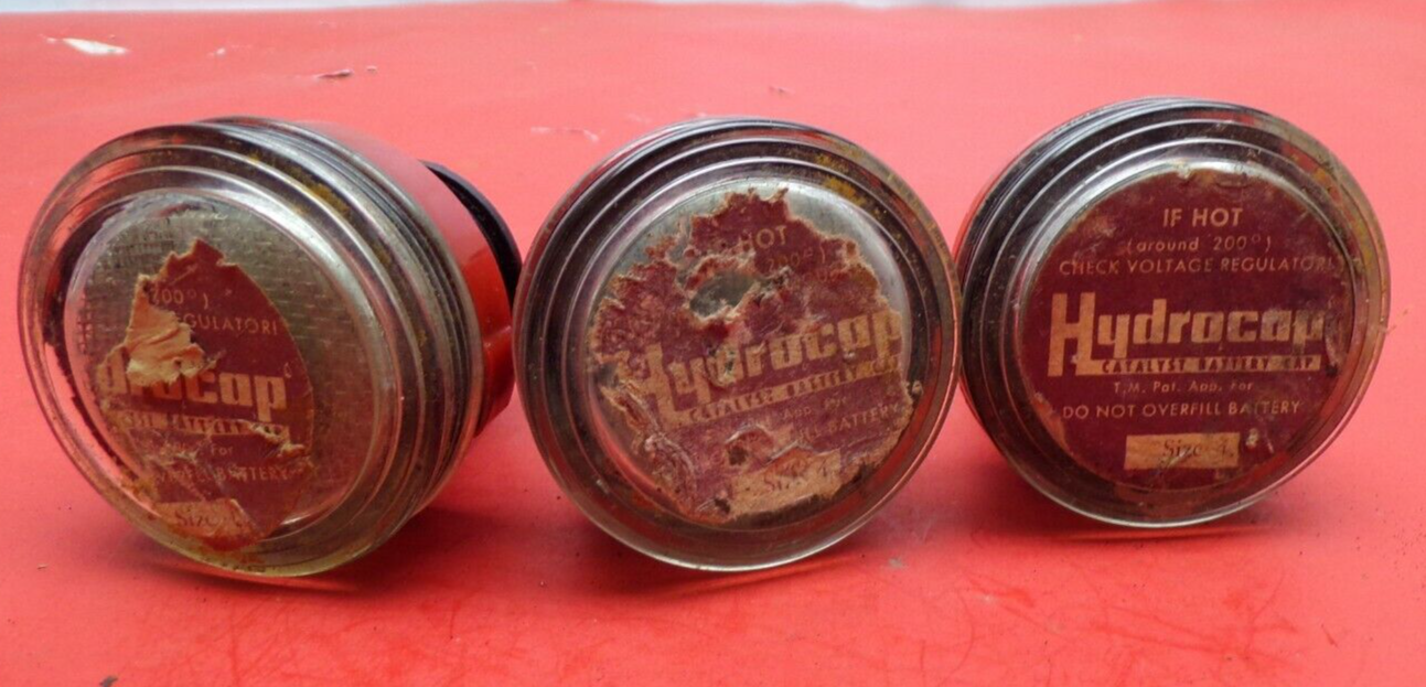 (3) Hydrocap Catalyst Battery Caps Maintenance Water-Gas Size# 4 ...